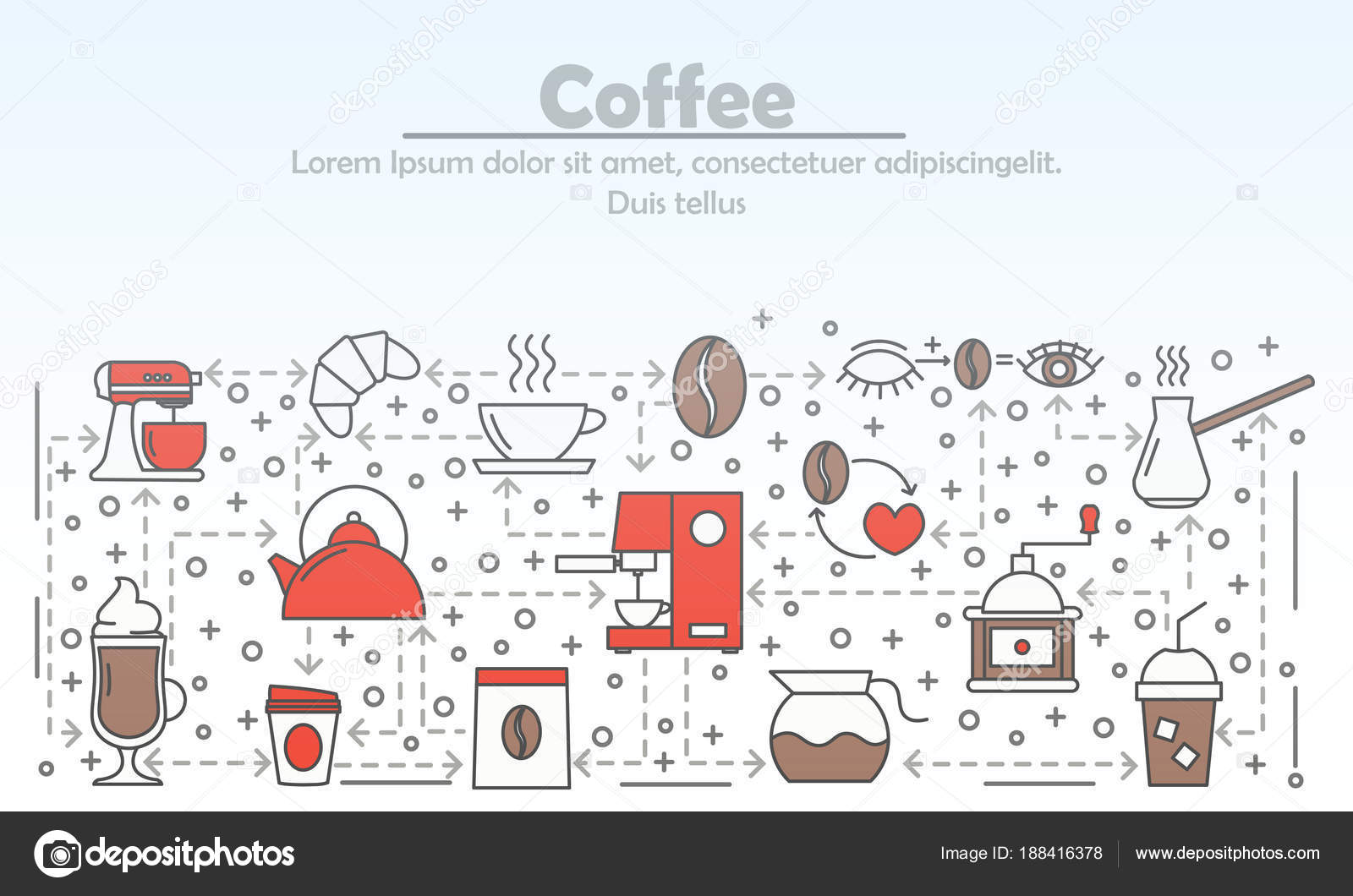 Coffee advertising vector flat line art illustration Stock Vector by ...