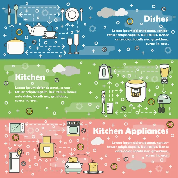 Kitchen banner Vector Art Stock Images | Depositphotos