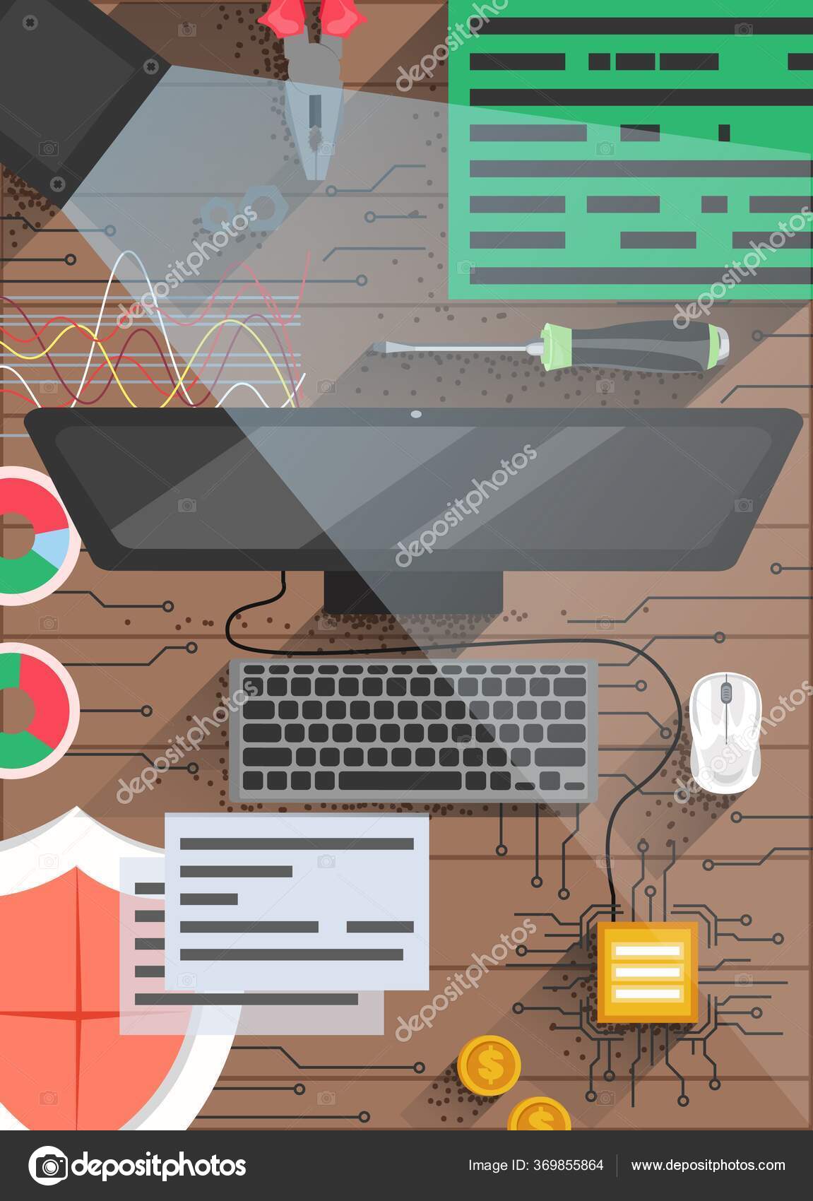 Plantilla de diseño de póster de vector de tecnología informática ...