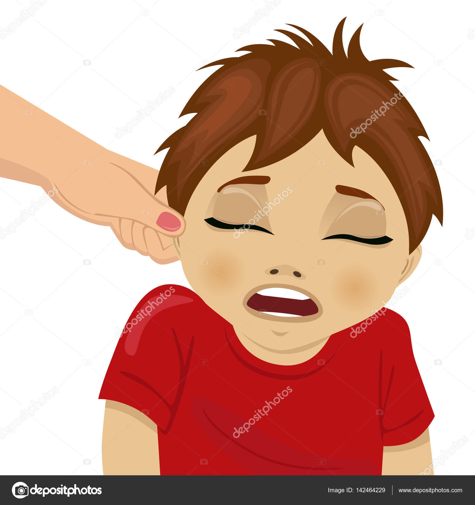 Mother pulling a sons ear — Stock Vector © flint01 #142464229