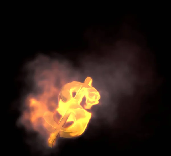 Dollar Sign on Fire - Stock Image - Everypixel