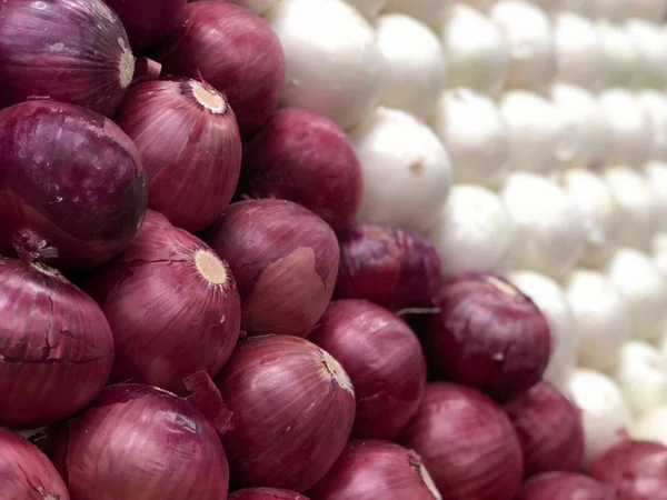 Close up focus on red onions with shallow DOF - Stock Image - Everypixel
