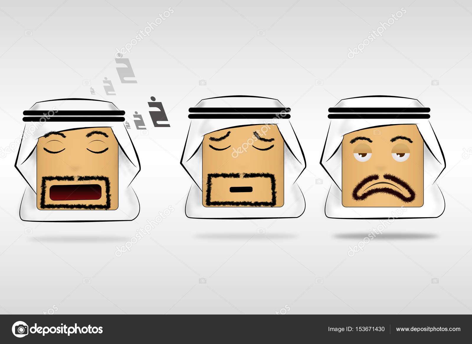 Arab Man Cartoon Emotion Face. Stock Illustration by ©Mr.zara #153671430