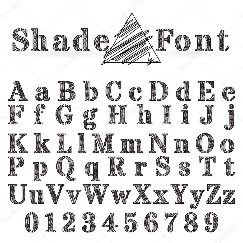Fuente sombreada vectorial. Alphabet vector fuente. 2023