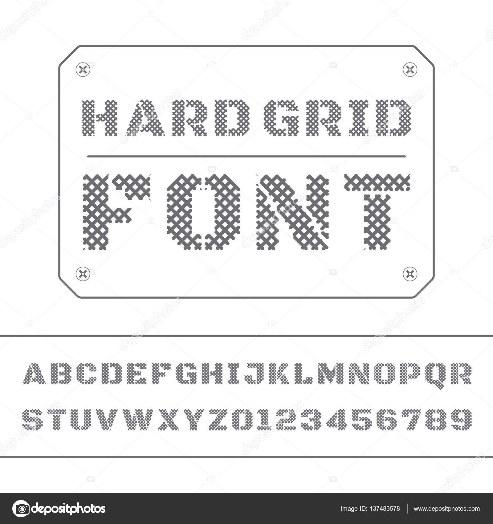 Mesh font alphabet. Vector mesh letters and numbers. Stock Vector Image ...