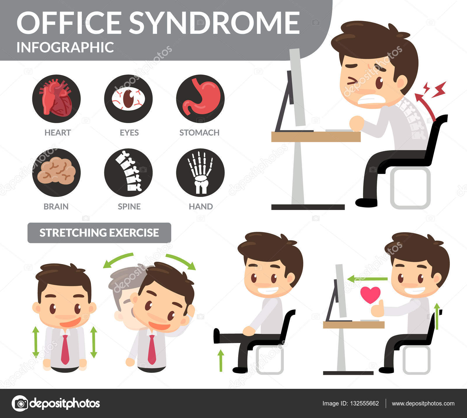 Office syndrome info graphic. ⬇ Stock Photo, Image by © yutthaphan ...