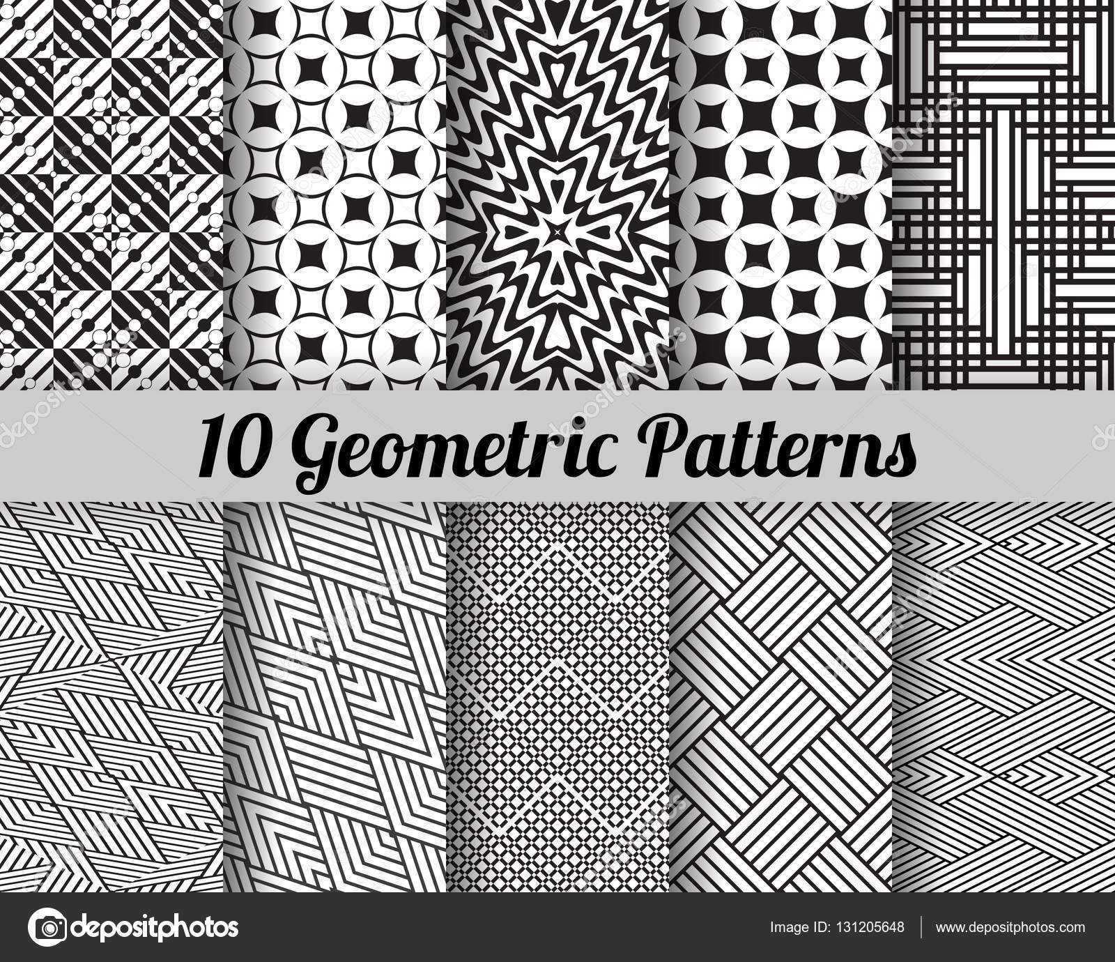 Set of 10 geometricpatterns Stock Vector Image by ©Nattaly #131205648