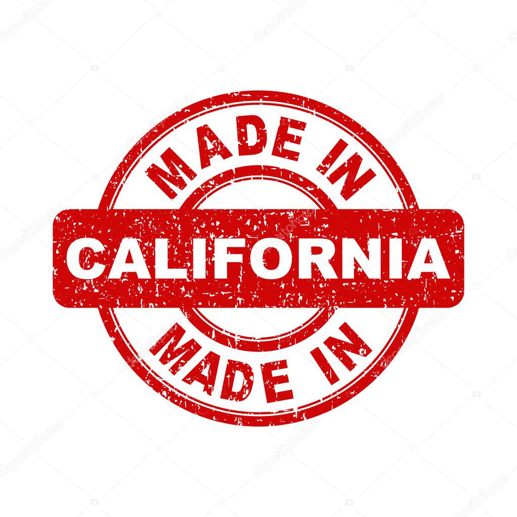 Made in California red stamp. Vector illustration on white background ...