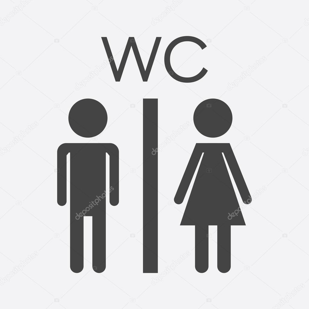 WC vectorial, icono de baño sobre fondo blanco. Pictograma plano ...