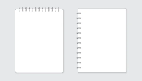 Realistic template notepad with spiral. Blank cover design. School ...