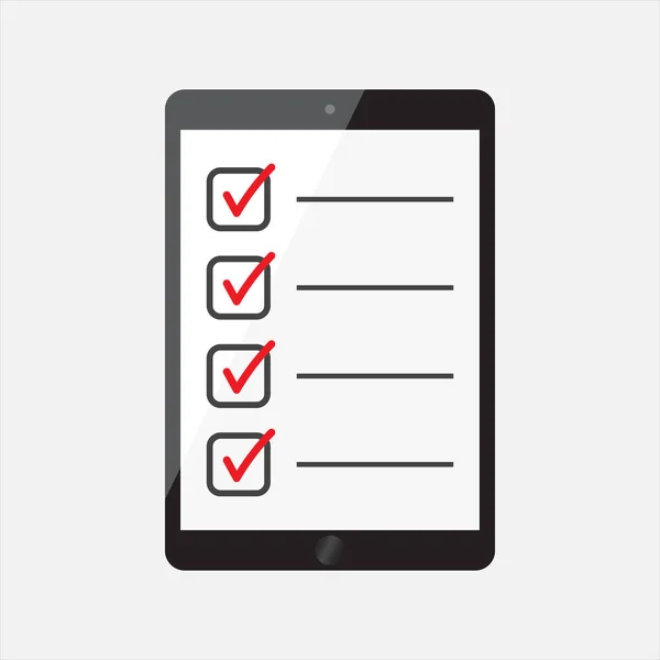 Digital checklist or todo-list displayed on tablet screen. Concept of ...