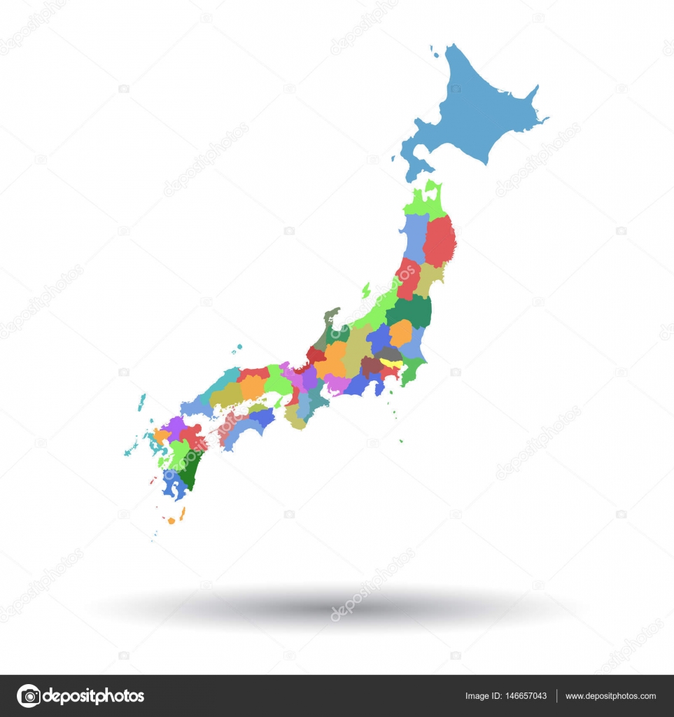 Japan map icon. Flat vector illustration. Japan sign symbol with shadow ...