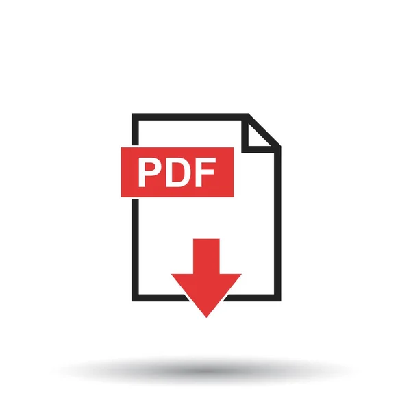 PDF file download icon. Flat vector with long shadow. — Stock Vector ...