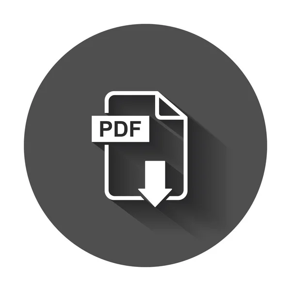 PDF icon. Flat vector illustration. PDF download sign symbol with ...