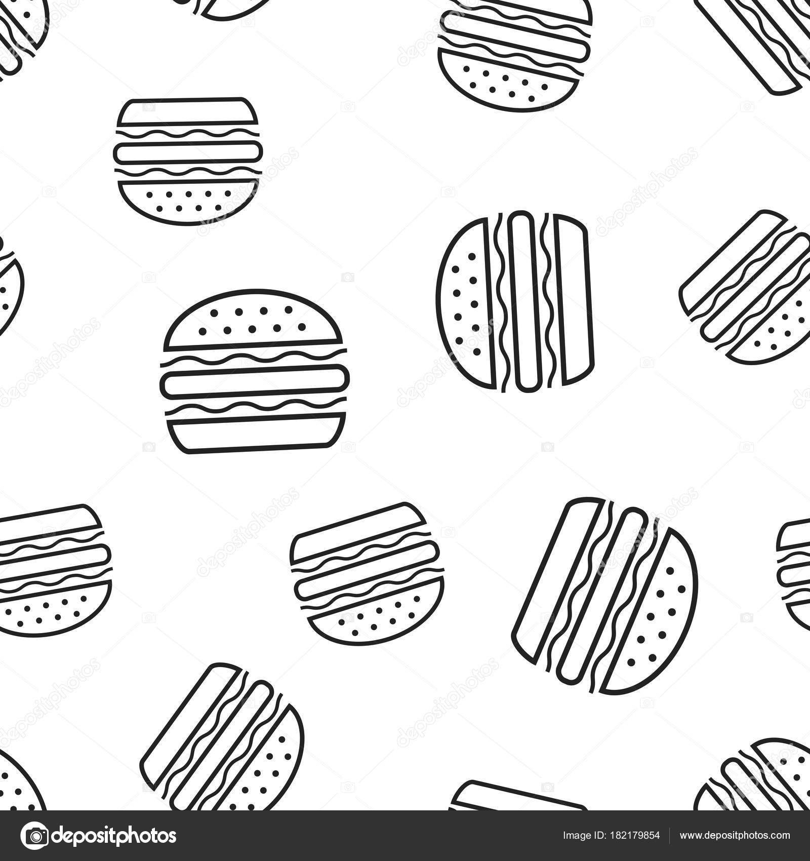 Burger fast food seamless pattern background. Business concept v Stock ...