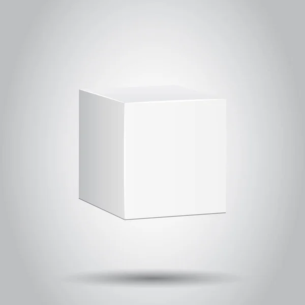 Blank white carton 3d box icon. Box package mockup vector illustration ...