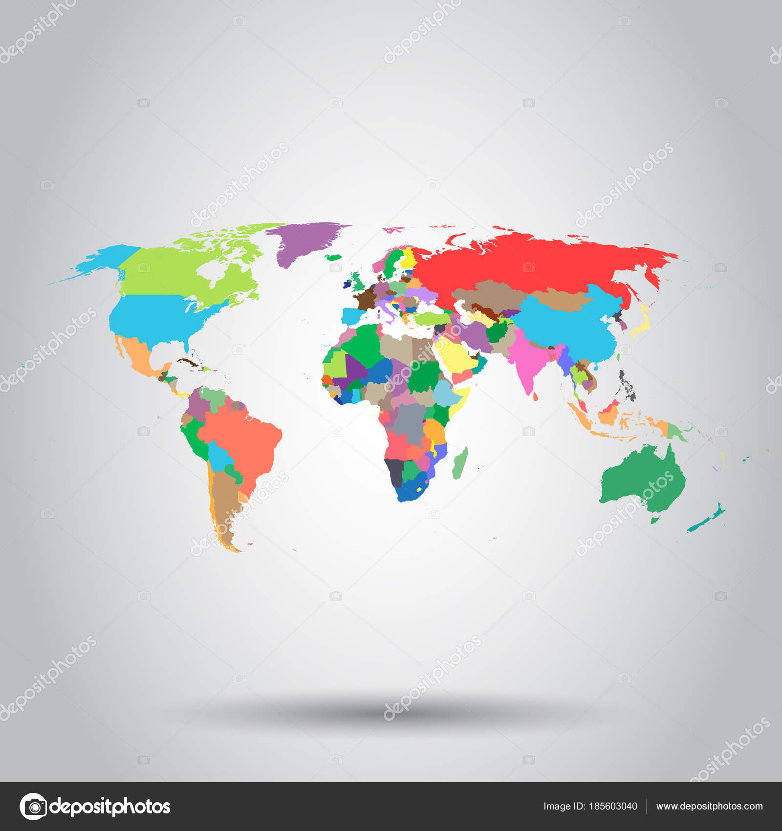 World map colorful political icon. Business concept world map pi Stock ...