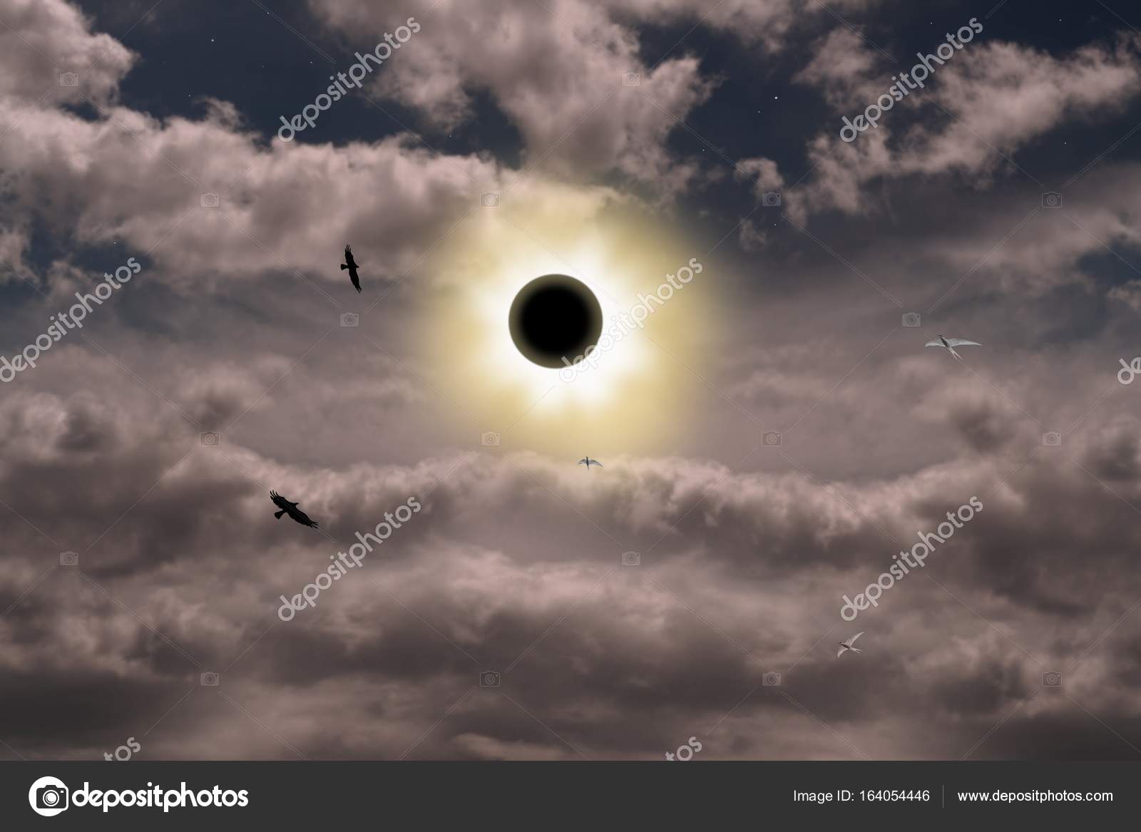 Colorful solar eclipse — Stock Photo © yaalan #164054446