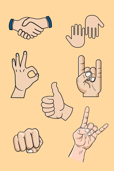 Cartoon hands set — Stock Vector © Sudowoodo #109649708
