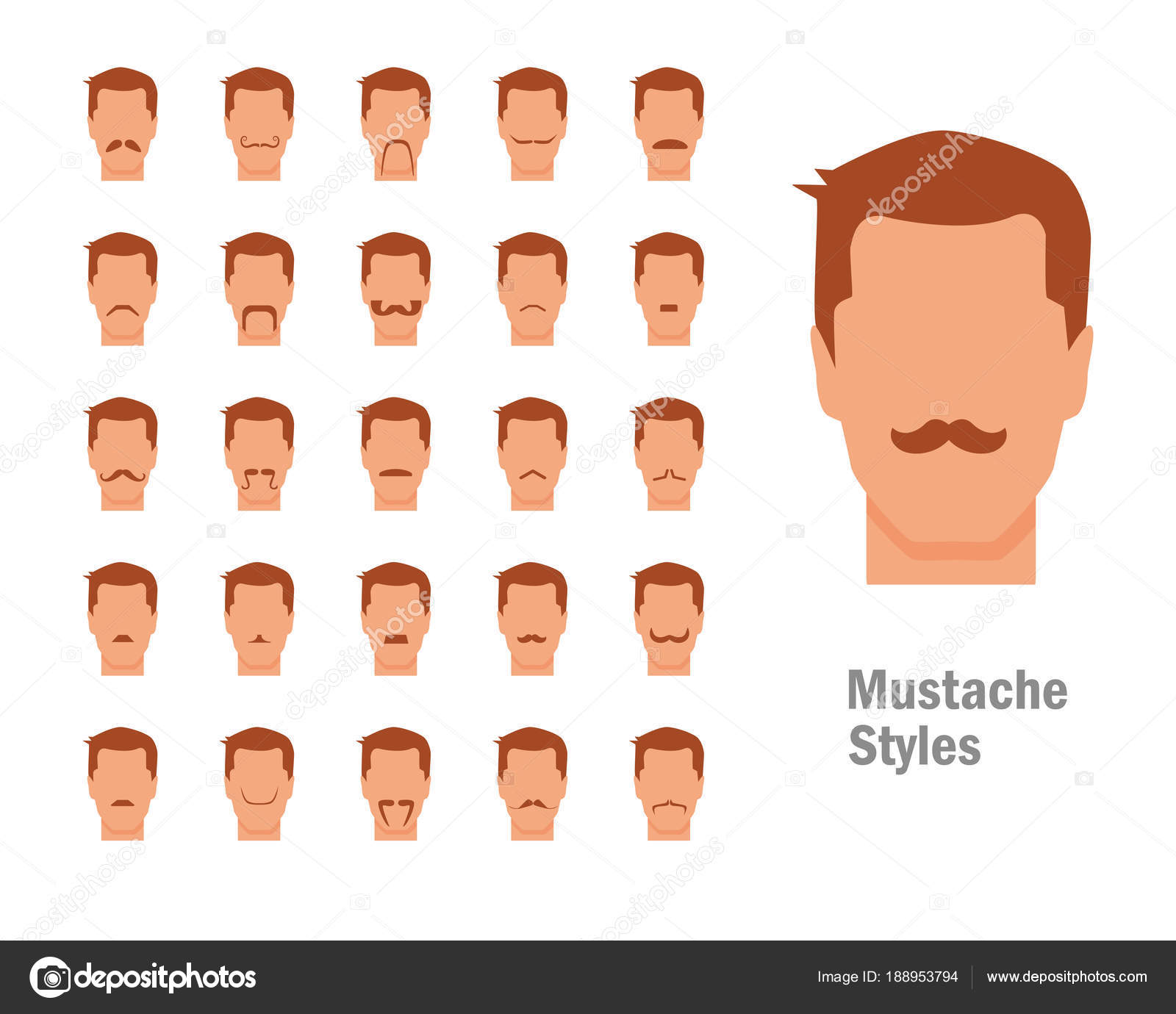 Set with various types of mustaches Stock Vector Image by ©AnnaViolet ...
