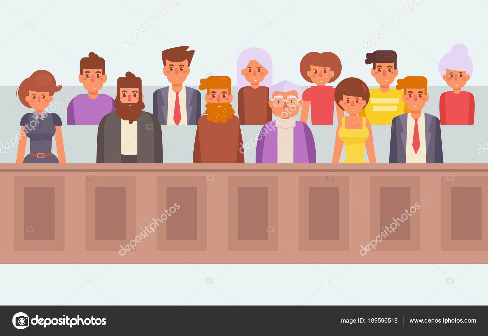 Jurado en la corte. Vector. Caricatura . Vector de stock por ...