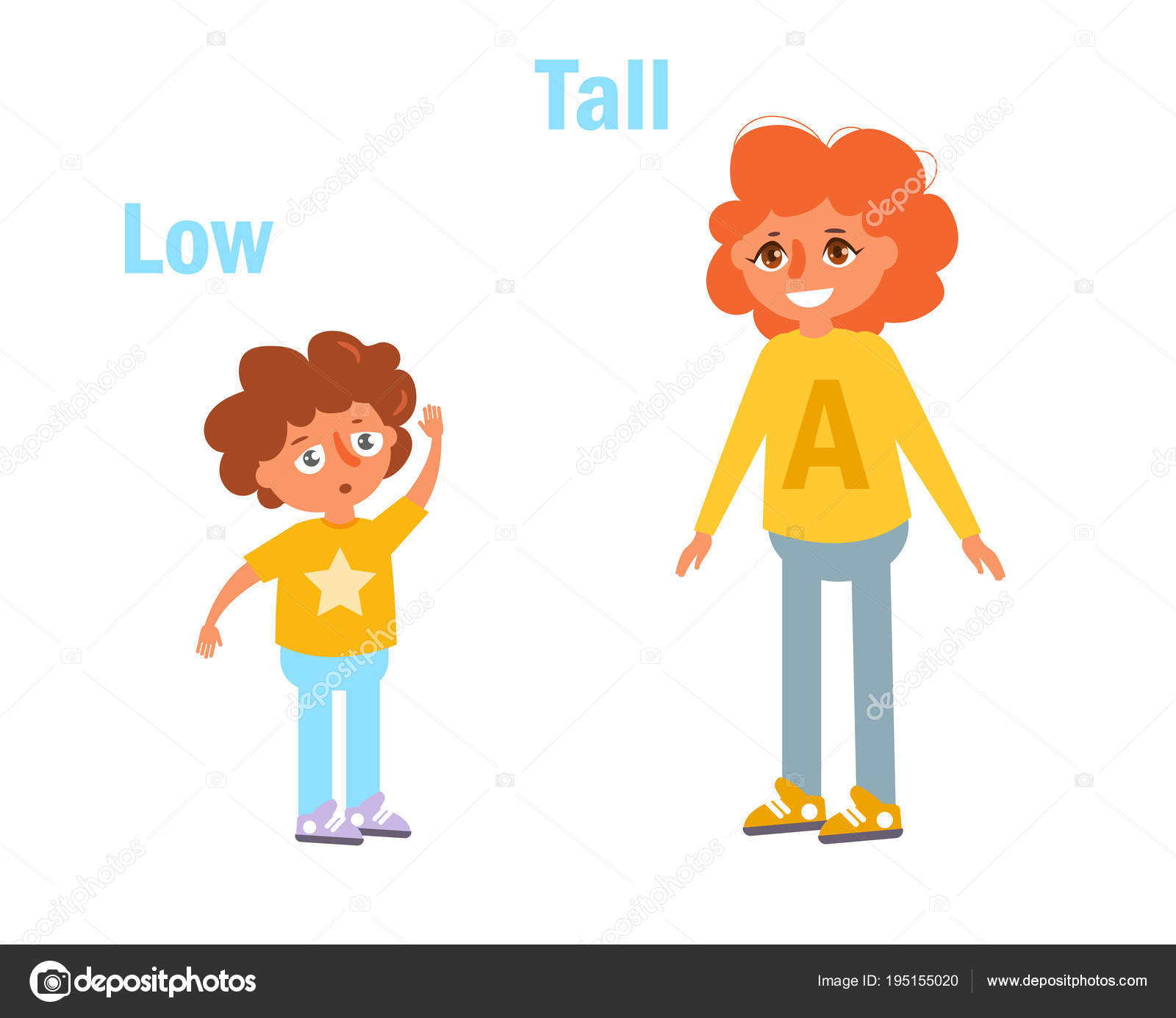 Antónimos. Alto y bajo Stock Vector by ©AnnaViolet 195155020