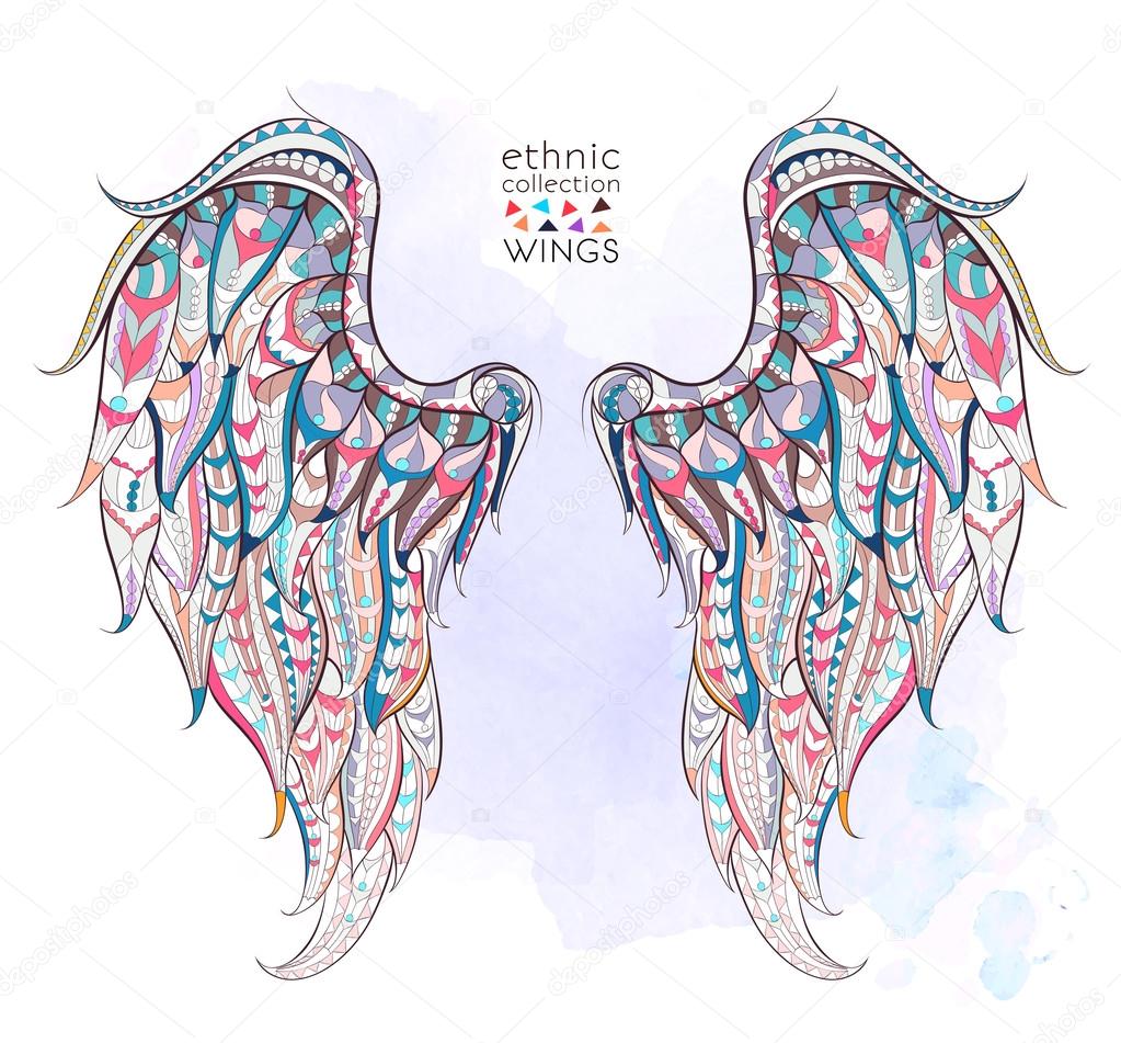 Patterned wings poster — Stock Vector © maverick_inanta #127311346