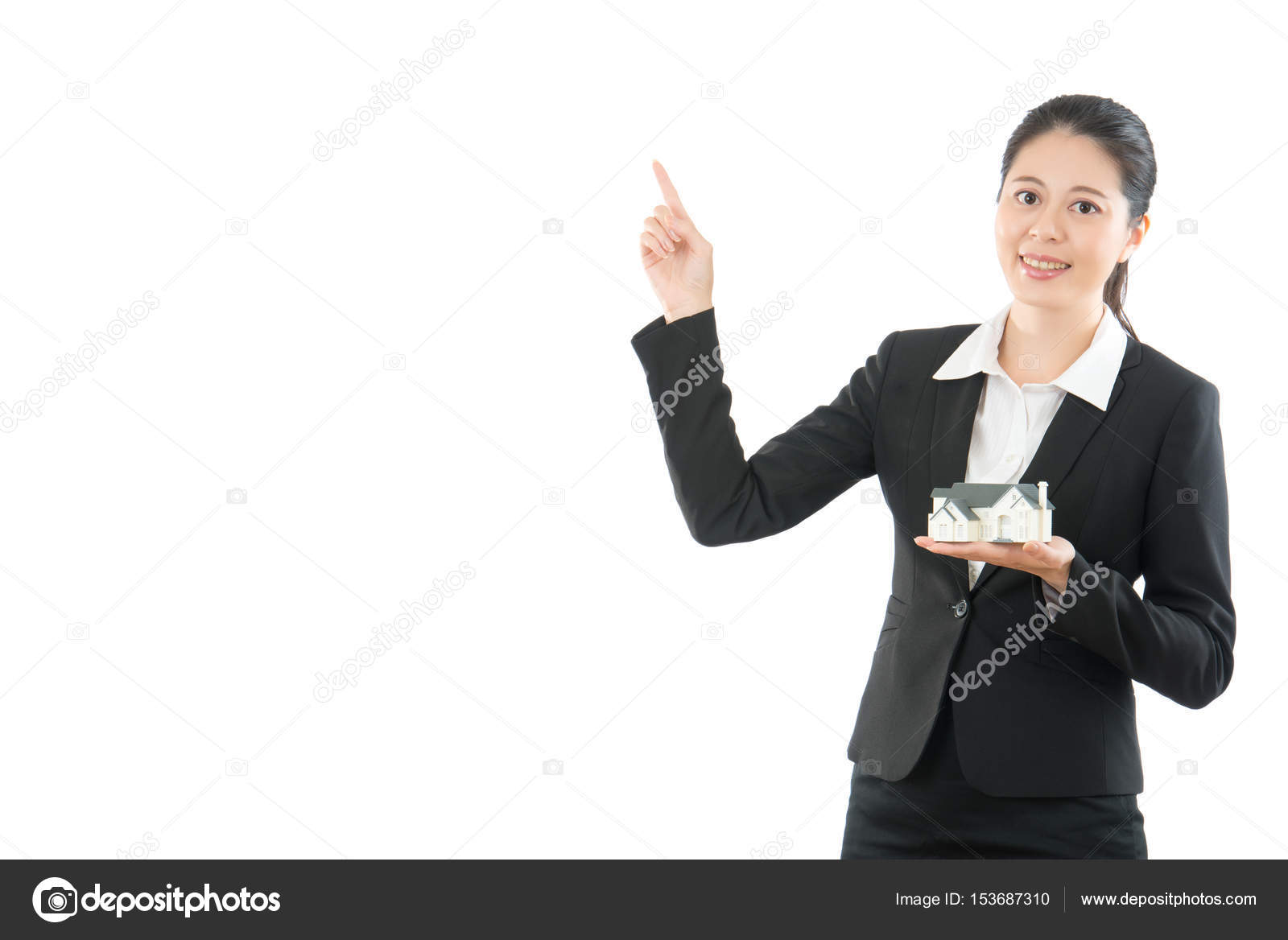 Young confident woman pointing finger Stock Photo by ©primagefactory ...