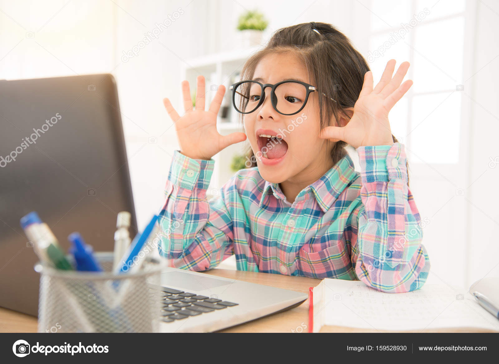 Asian chinese child watching computer Stock Photo by ©primagefactory ...