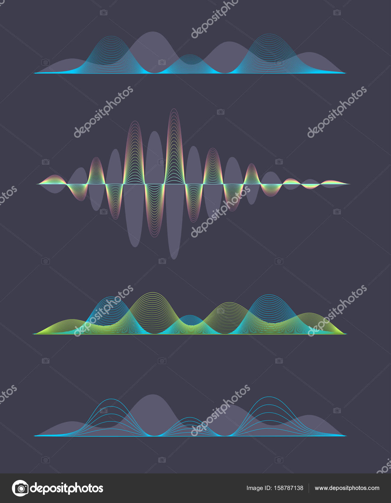 Colored sound waves design Stock Vector by ©Woters 158787138