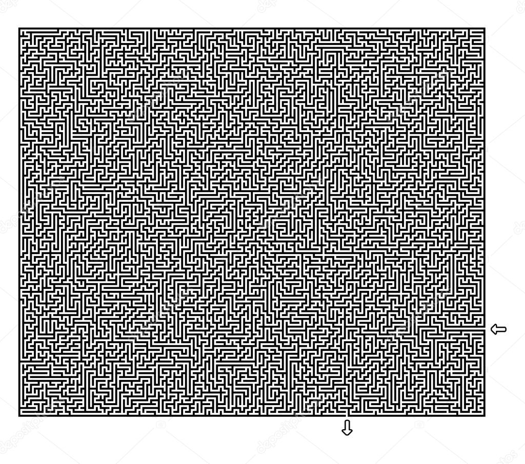 Difícil Vector Blanco y Negro Laberinto para Niños 2023