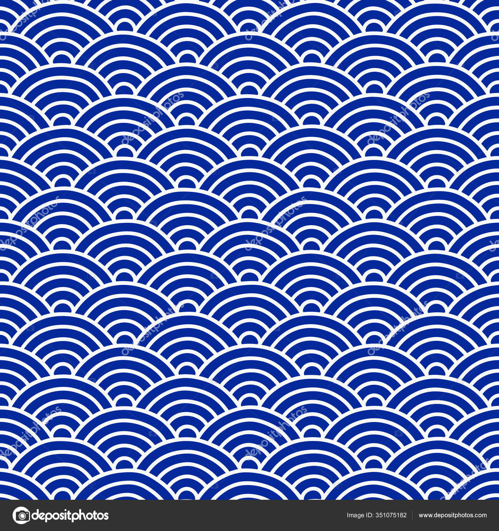 Traditional Japanese Folk Seigaiha Pattern Vector Seamless Background ...