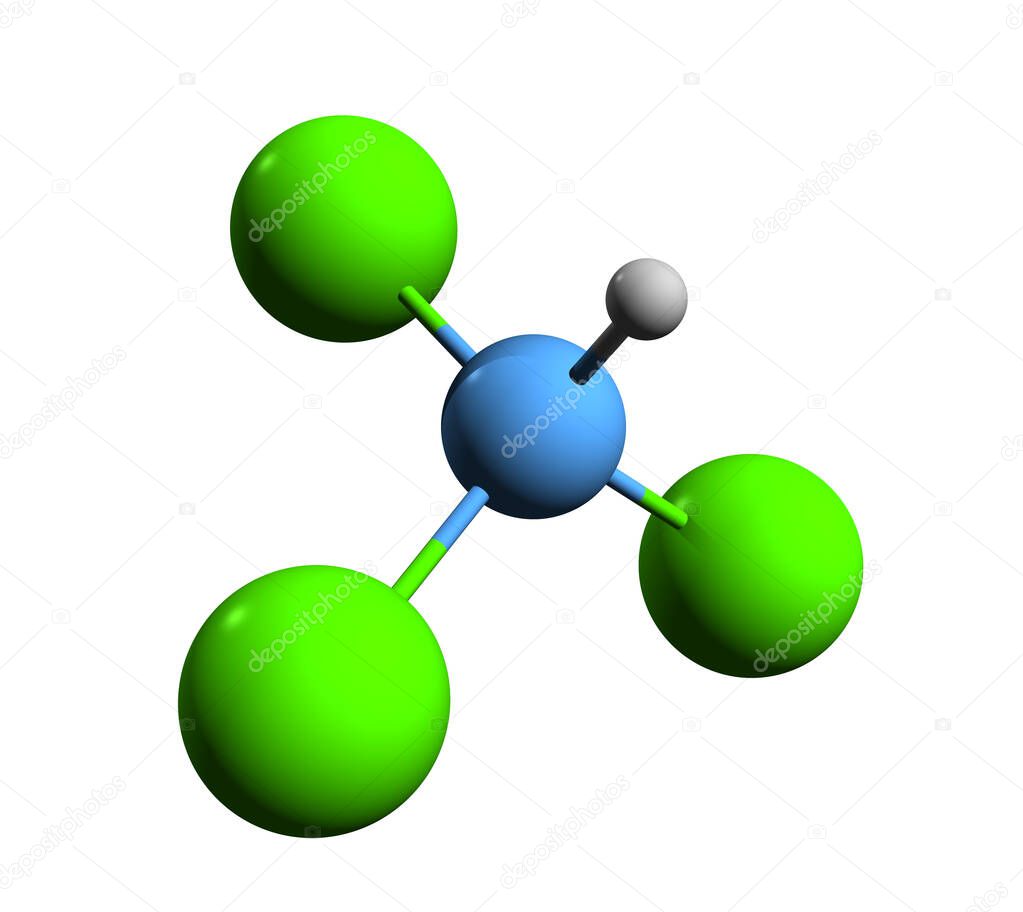 Imagen 3D de la fórmula esquelética de cloroformo - estructura química ...