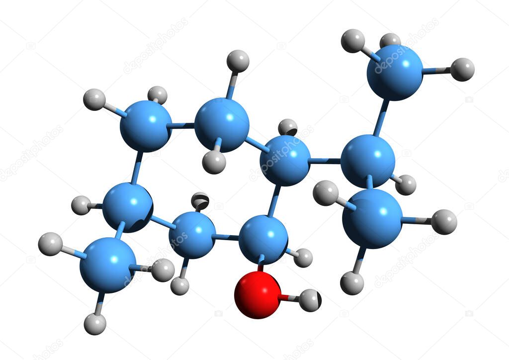 Imagen 3D de la fórmula esquelética del mentol - estructura química ...