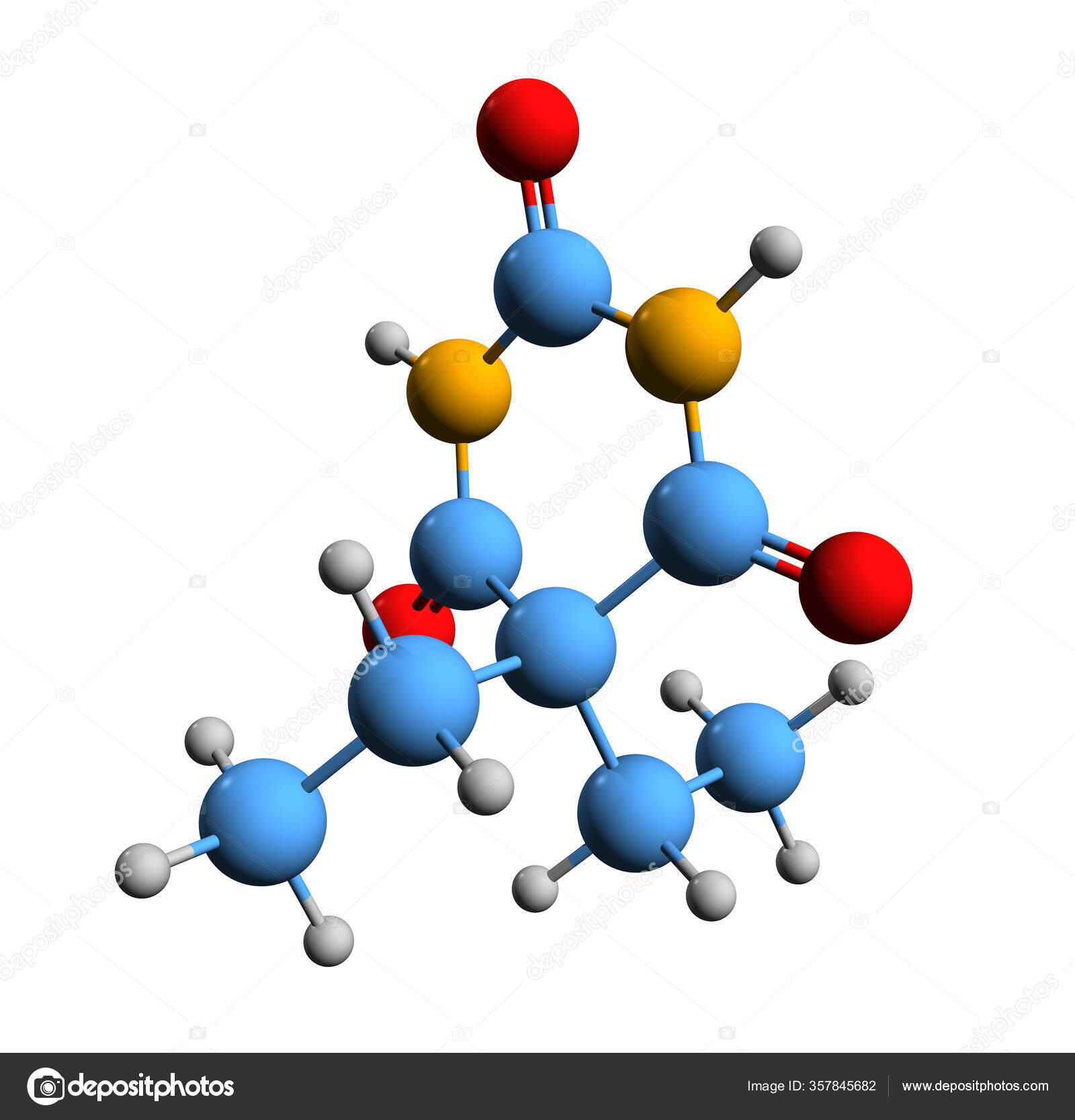 Image Barbital Skeletal Formula Molecular Chemical Structure Barbitone Isolated White Stock ...