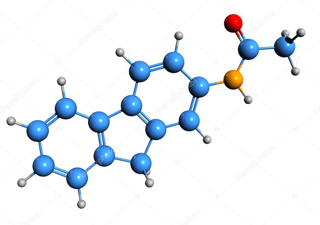 Imagen 3D de la fórmula esquelética de 2-acetil-laminofluoreno ...