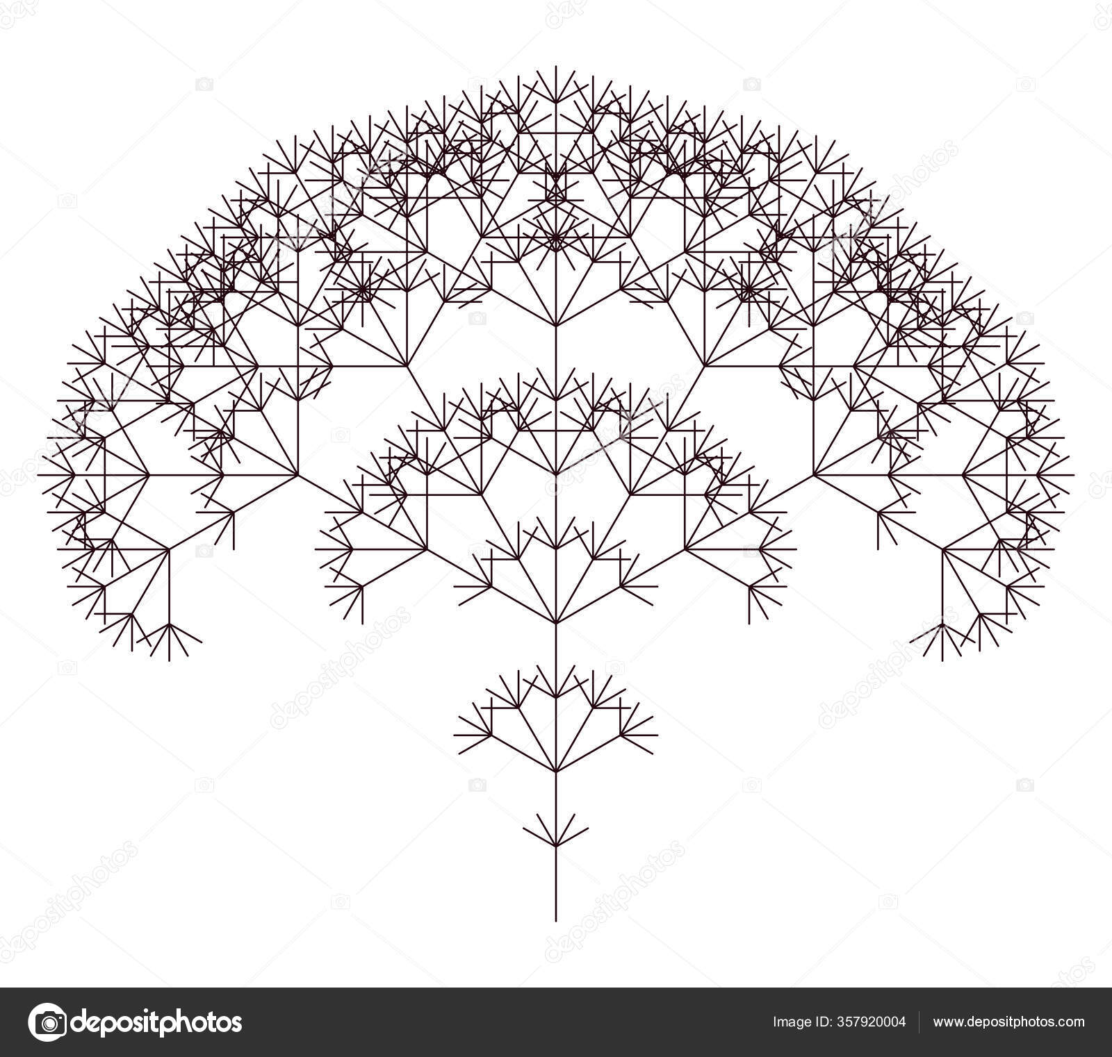 Flat Vector Computer Generated System Branching Fractal Generative Art — Stock Vector ...