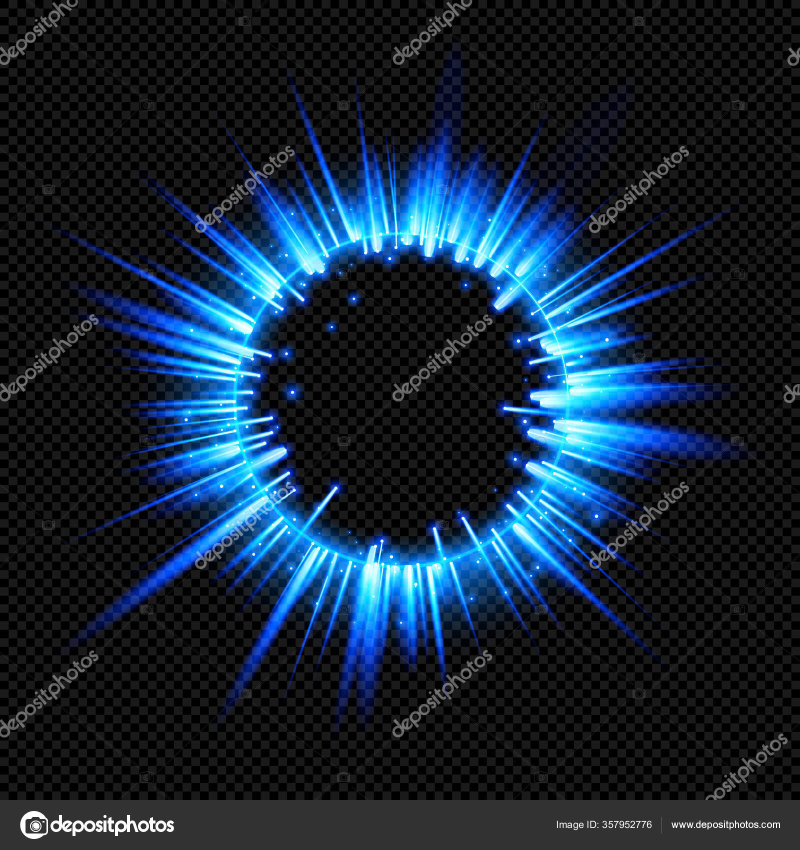 Brillo Azul Destello Destello Estelar Con Rayos Chispas Sobre Fondo ...