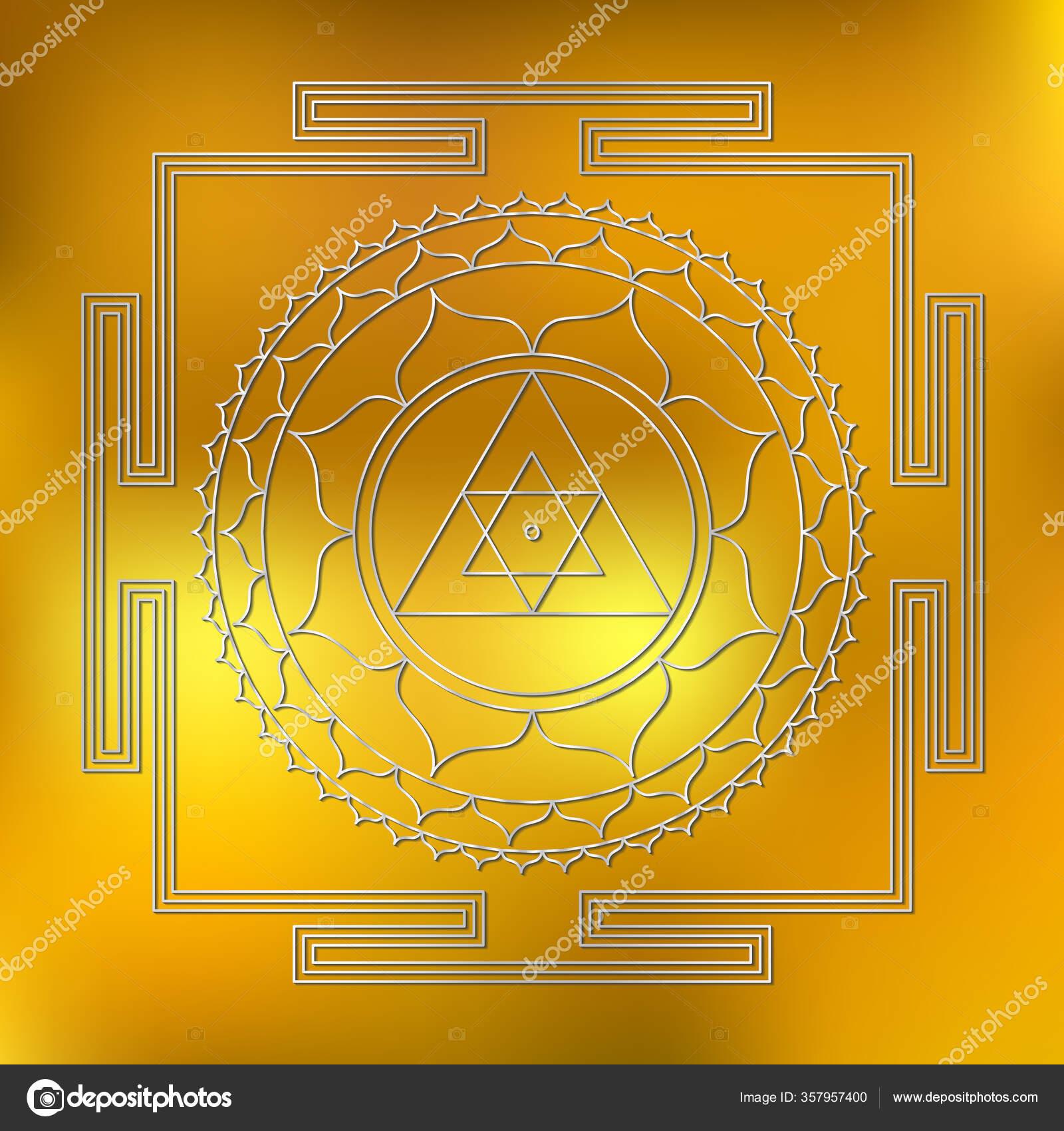 Sacred Indian Geometry Mystical Meditative Diagram Symbol Vector Ganesh ...