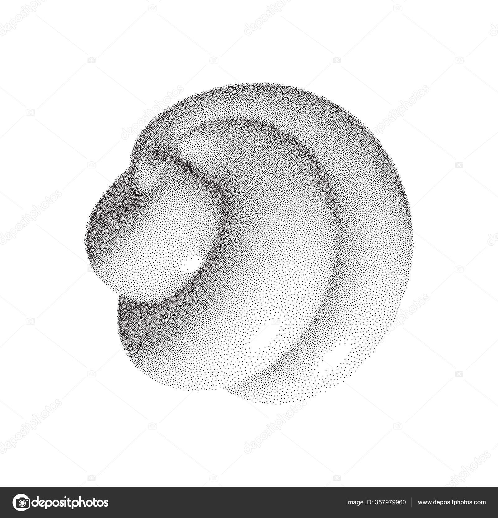 Vector Halftone Stippled Geometric Figure Illustration Infinity Torus ...