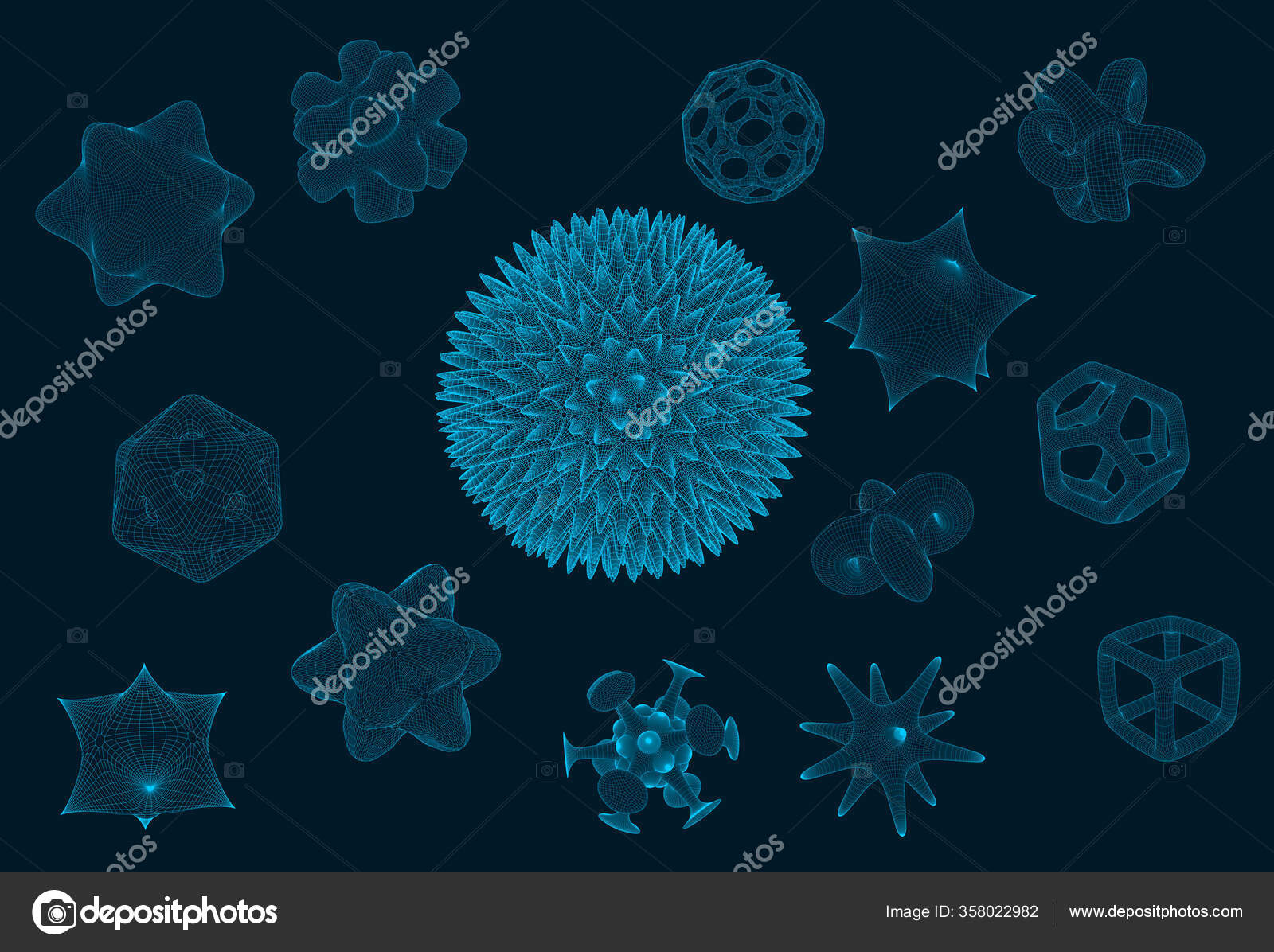 Vector Nanotech Particles Icons Set Nanospheres Nanorobotics Nanofiber ...
