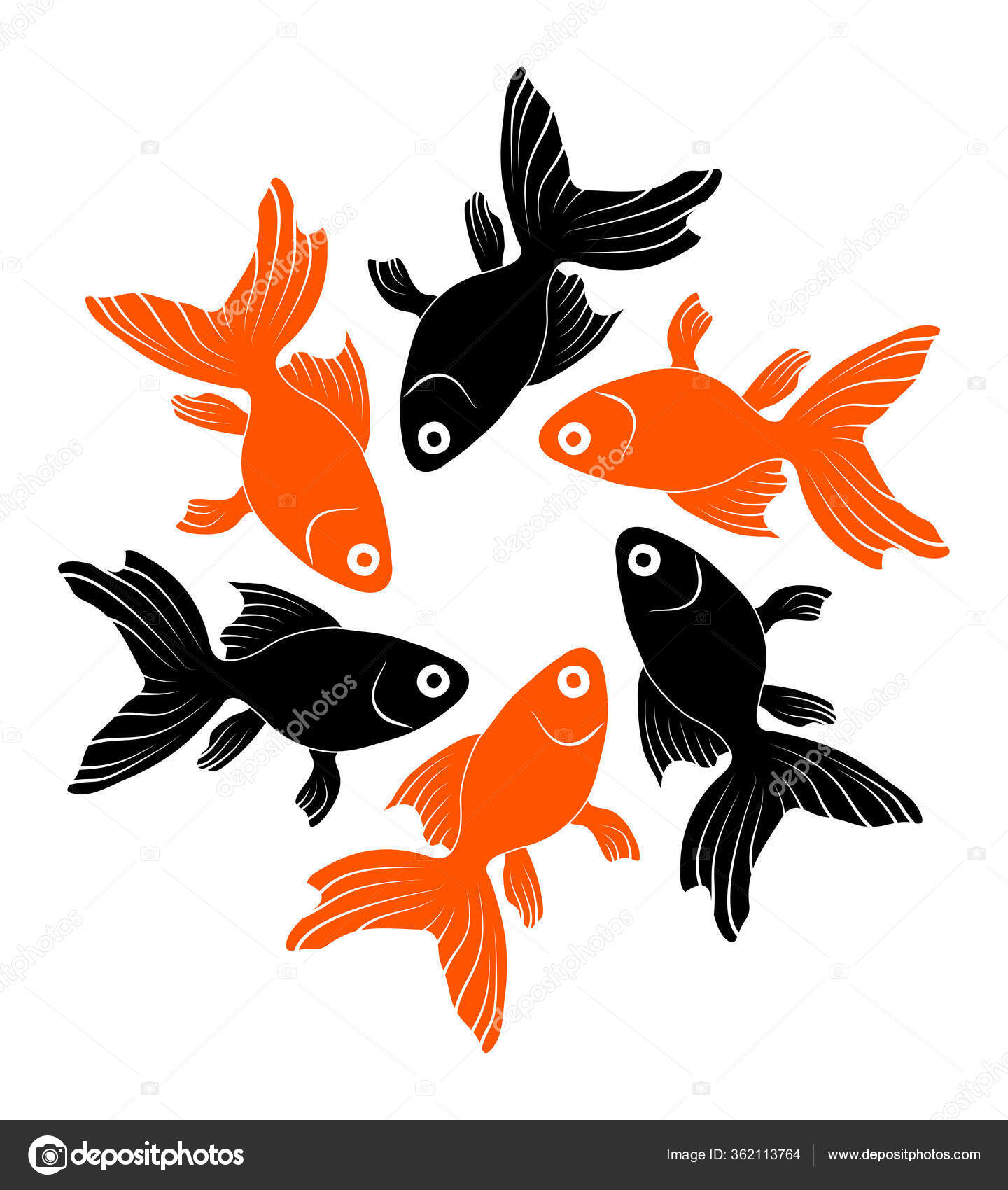 Goldfish Silhouette Vector