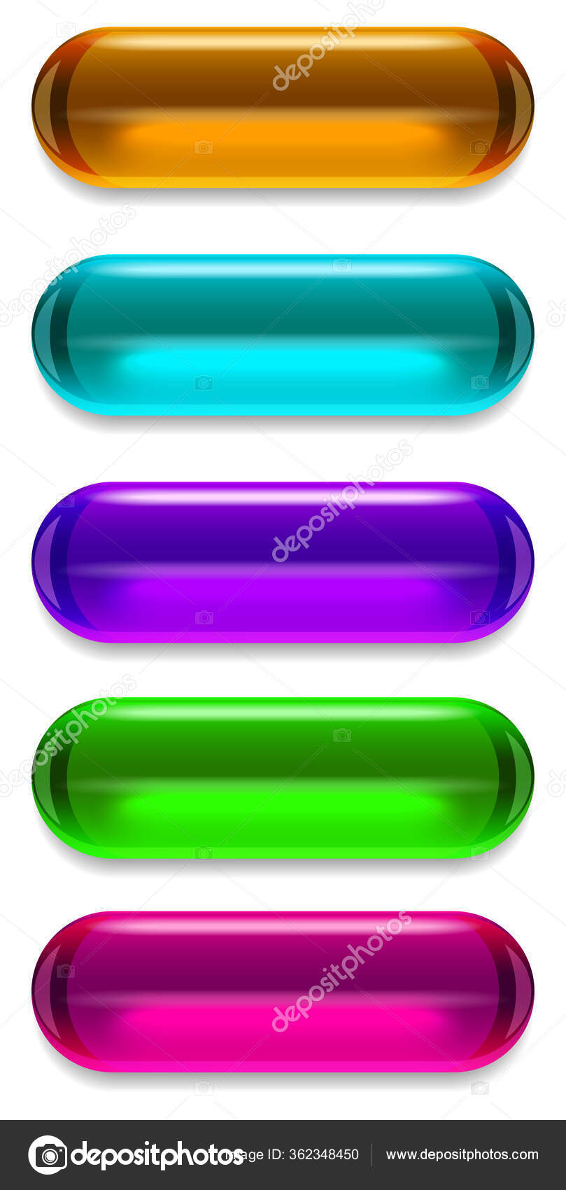 Set Glass Vector Buttons Stock Vector Image by ©KseniyaOmega #362348450