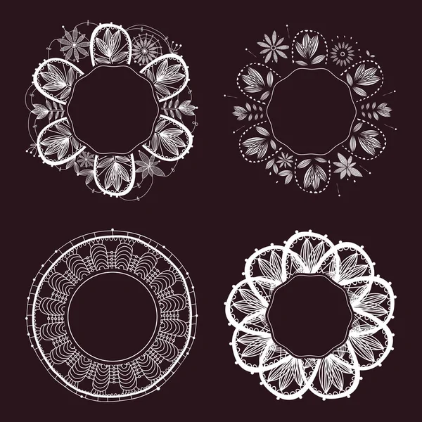 Lace frame in boho style, monochrome lace frame, hand drawn white lace ...