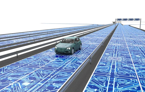 Self driving electronic computer road — Stock Photo © the_lightwriter ...