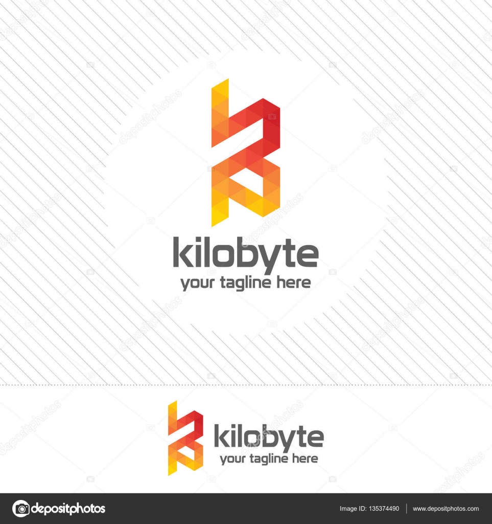 Letter K logo design vector with triangle pixel concept. Colorful and ...