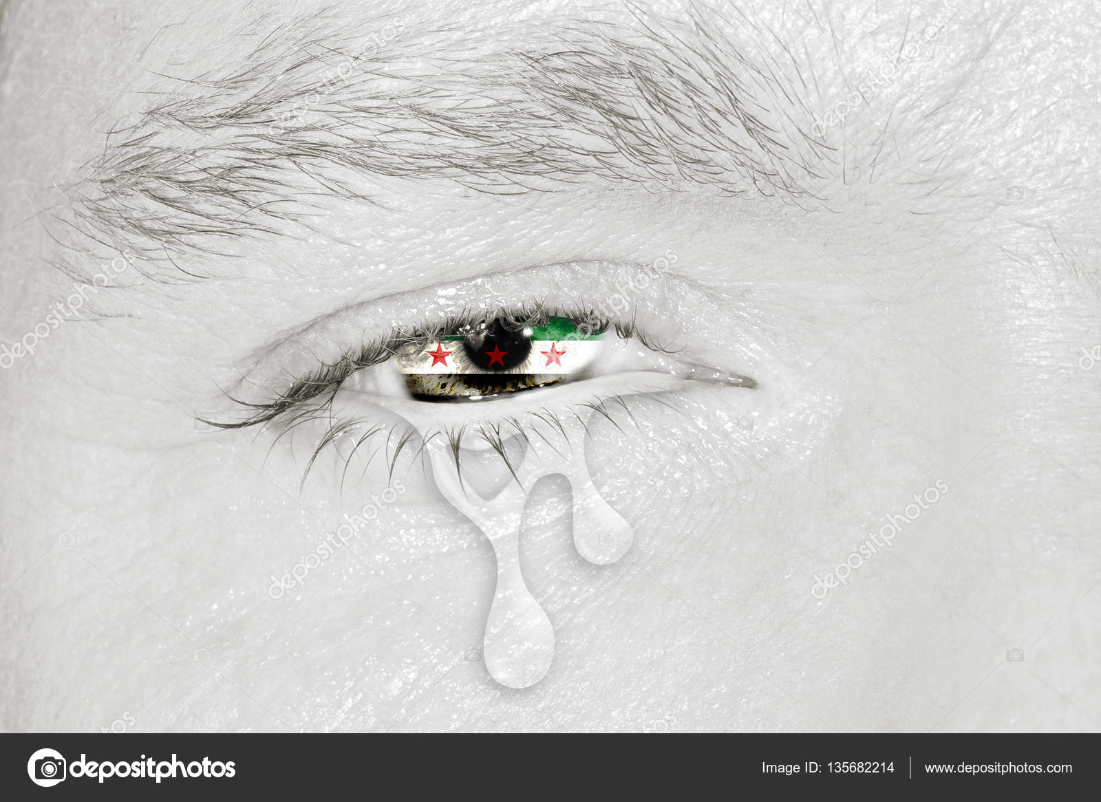 Crying eye with Syria Flag — Stock Photo © bennymarty #135682214