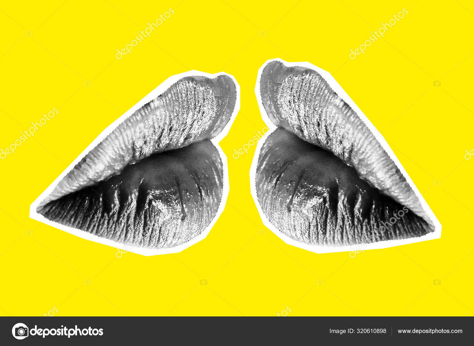 Kissing Halftone Woman Lips On Bright Background Stock Vector by ...