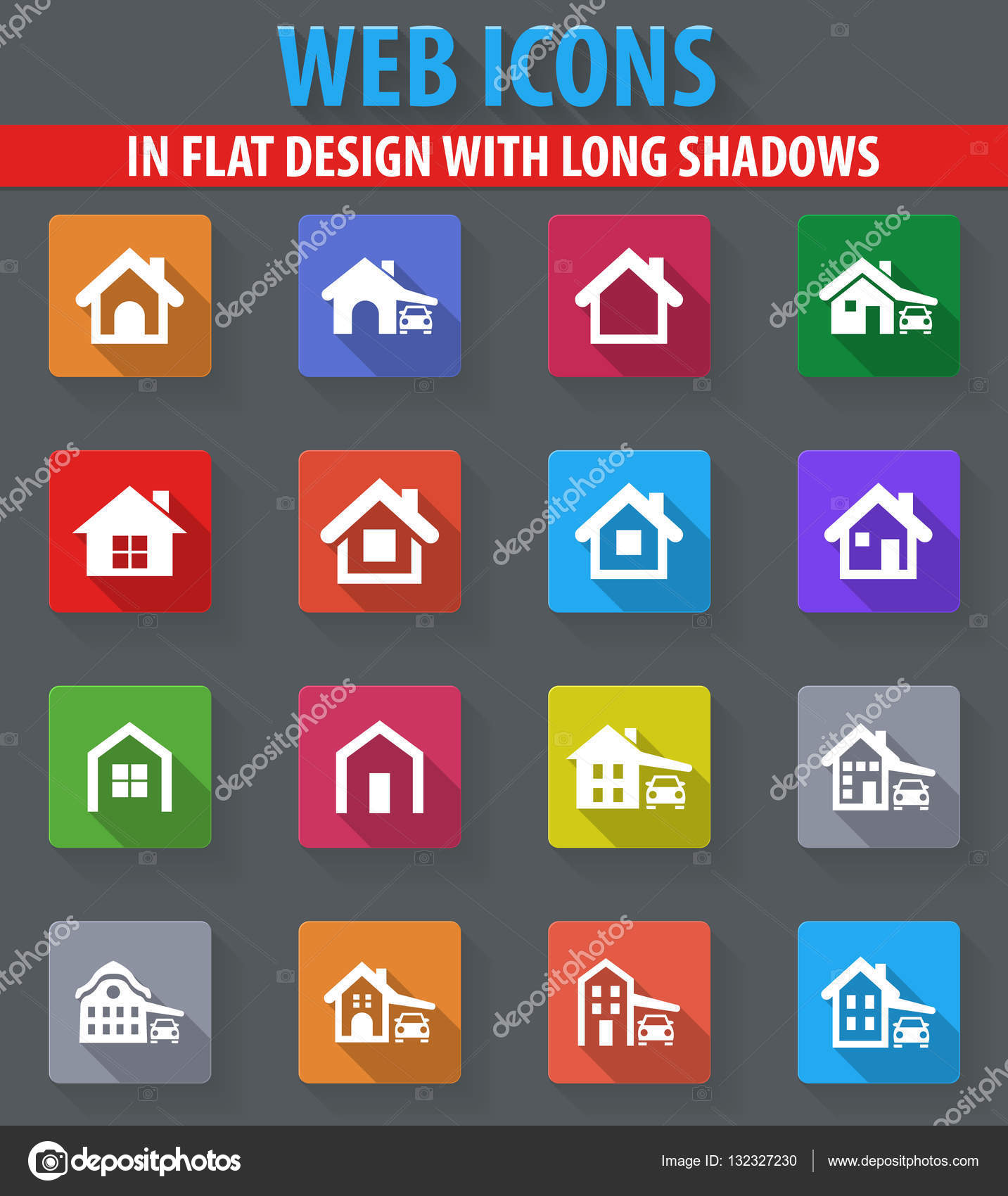 House type icons set Stock Vector Image by ©Lisess #132327230