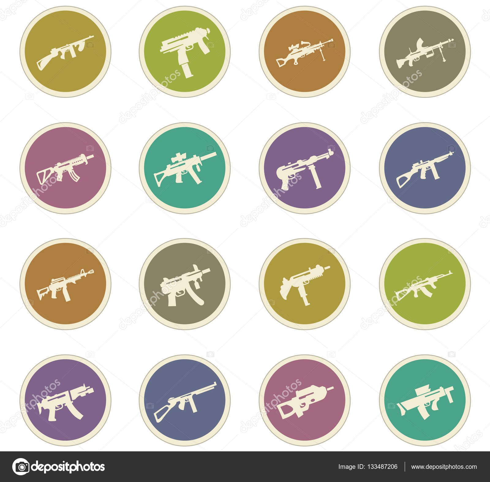 Set of hand weapons Stock Vector by ©Lisess 133487206